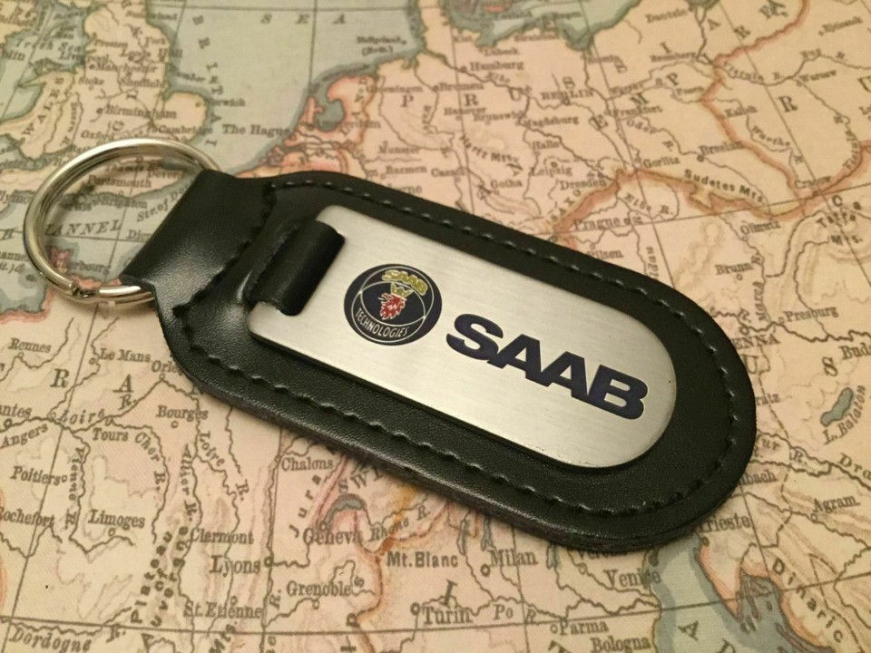SAAB Key Ring Etched and infilled On Leather 9-3 9-5 900 90 Turbo | eBay UK