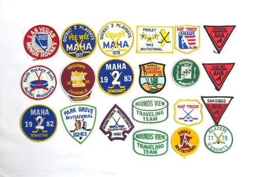 Youth Hockey Vintage 70's 80's Embroidered Patches Lot Travel League ...