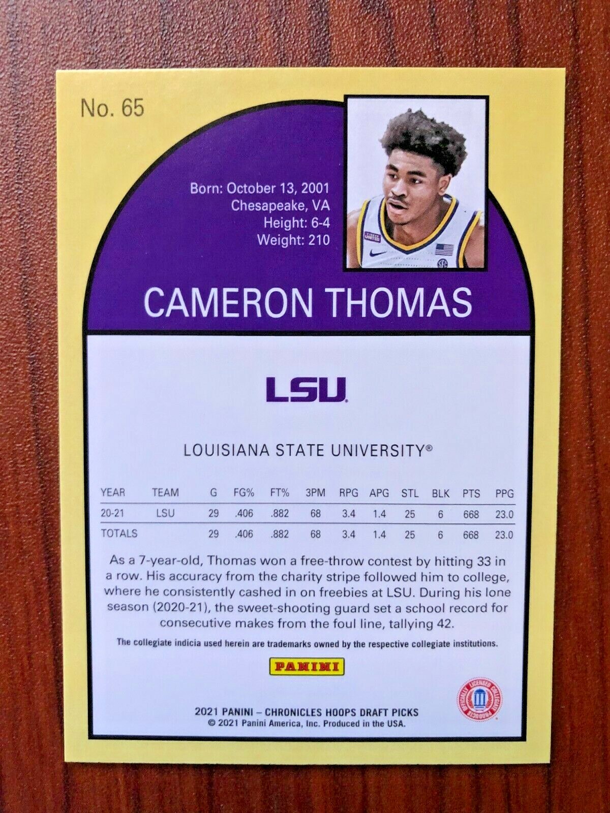 2021-22 Panini NBA Hoops Tribute CAMERON THOMAS Rookie Card RC #65 | eBay