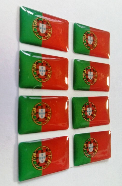 Portugal Flag Sticker Badge Emblem Decal 3D Domed Gel Resin Decor 2 ...