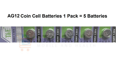 AG12 Coin Cell Watch Battery Remot Alkaline 1.55v Battery - 1 Pack = 5 ...