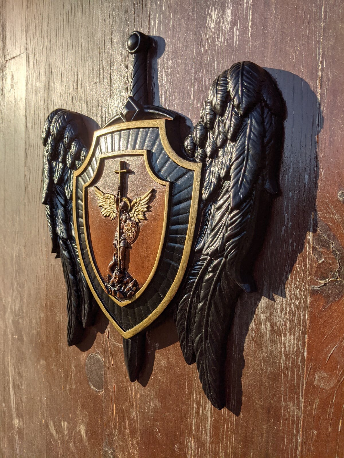 Saint Michael shield, Guardian Angel Housewarming gift Wall shield ...