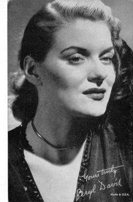 BERYL DAVIS Big Band Singer Vocalist ca 1940s Vintage Music Acrade Card ...