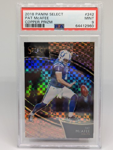 PSA 9 (POP 5) 2018 Select Football Pat McAfee Field Level Copper Prizm ...