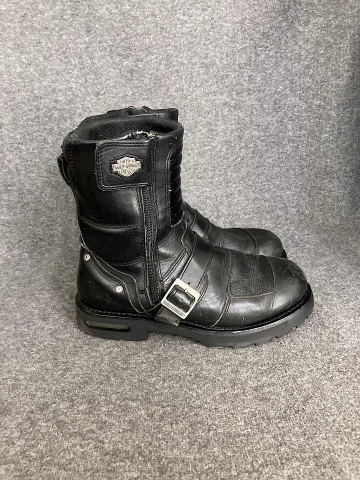 Harley Davidson Motorcycle Boots Men’s 9.5 M Black Side-Zip Engineer 8 ...