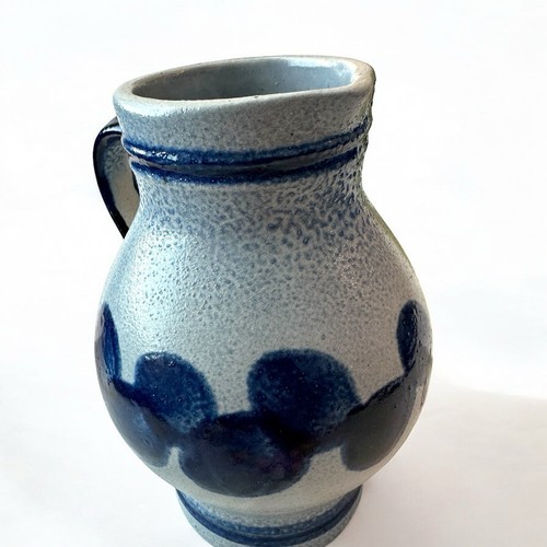 Vintage Kleiraba Handarbeit Stoneware Pitcher Blue Pottery German | eBay