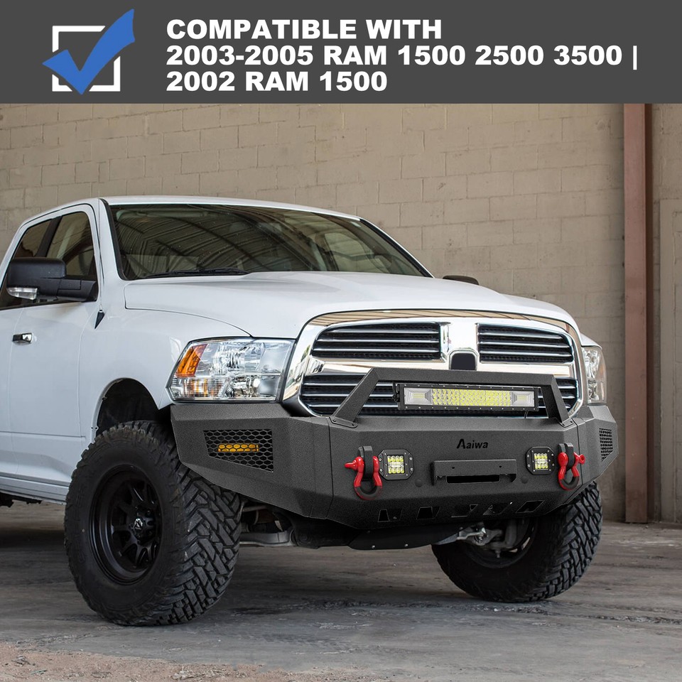 Front Rear Bumper Kit For 2003-2005 Dodge Ram 2500/3500 W/Winch Plate ...