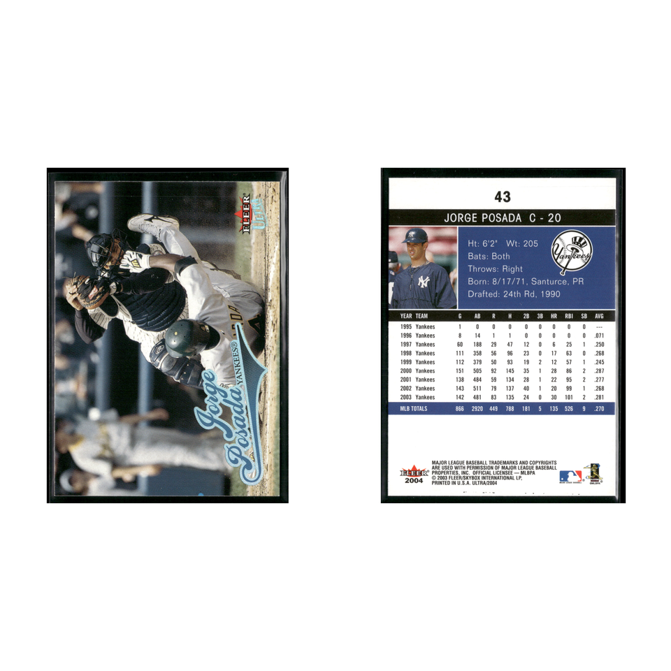 Jorge Posada (12) Baseball Card Lot - Gold Foil Parallel New York ...