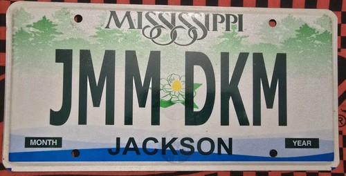 Mississippi Vanity License Plate JMM DKM | eBay