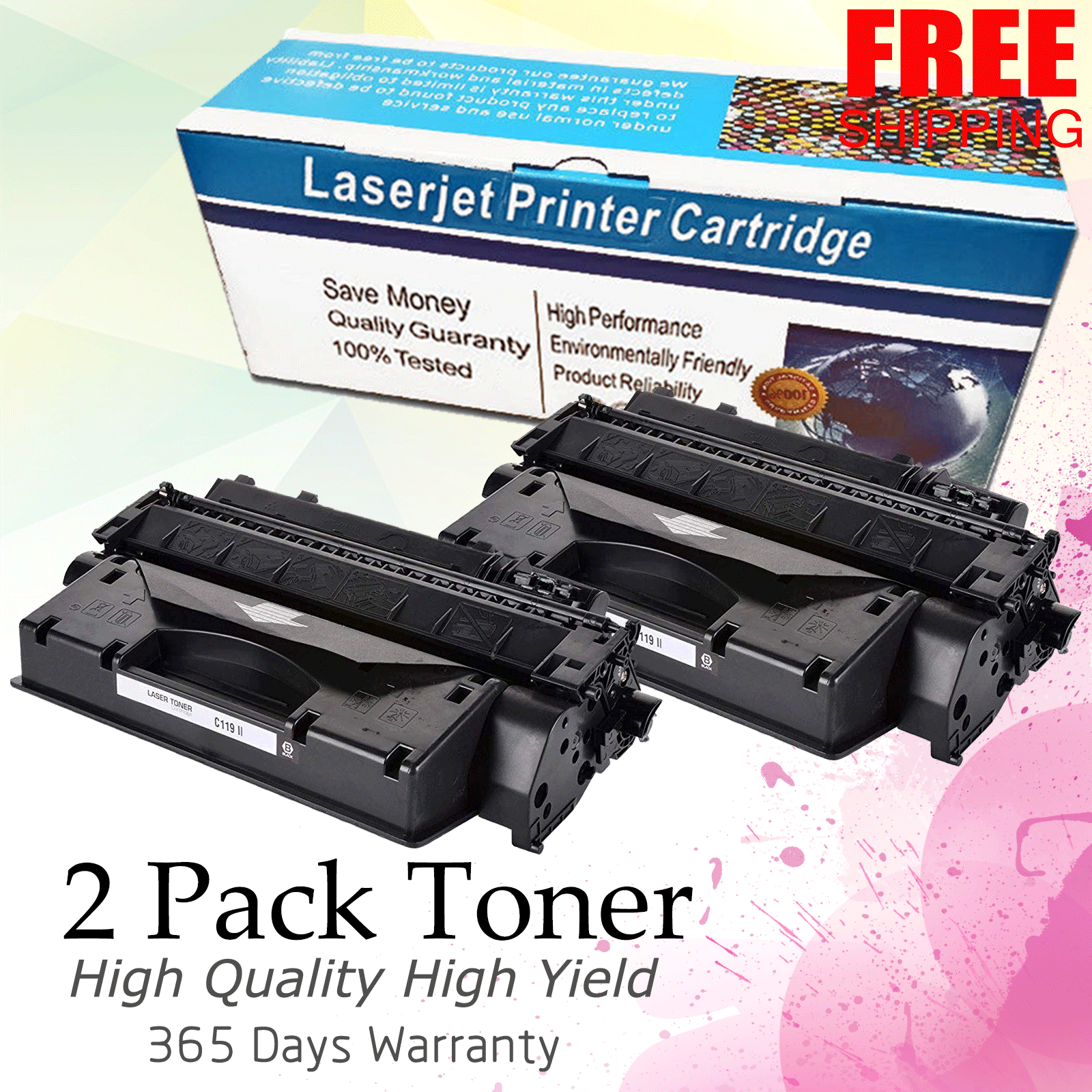 2 Black 119II - 3480B001AA Toner Cartridges for Canon Imageclass MF5950 ...