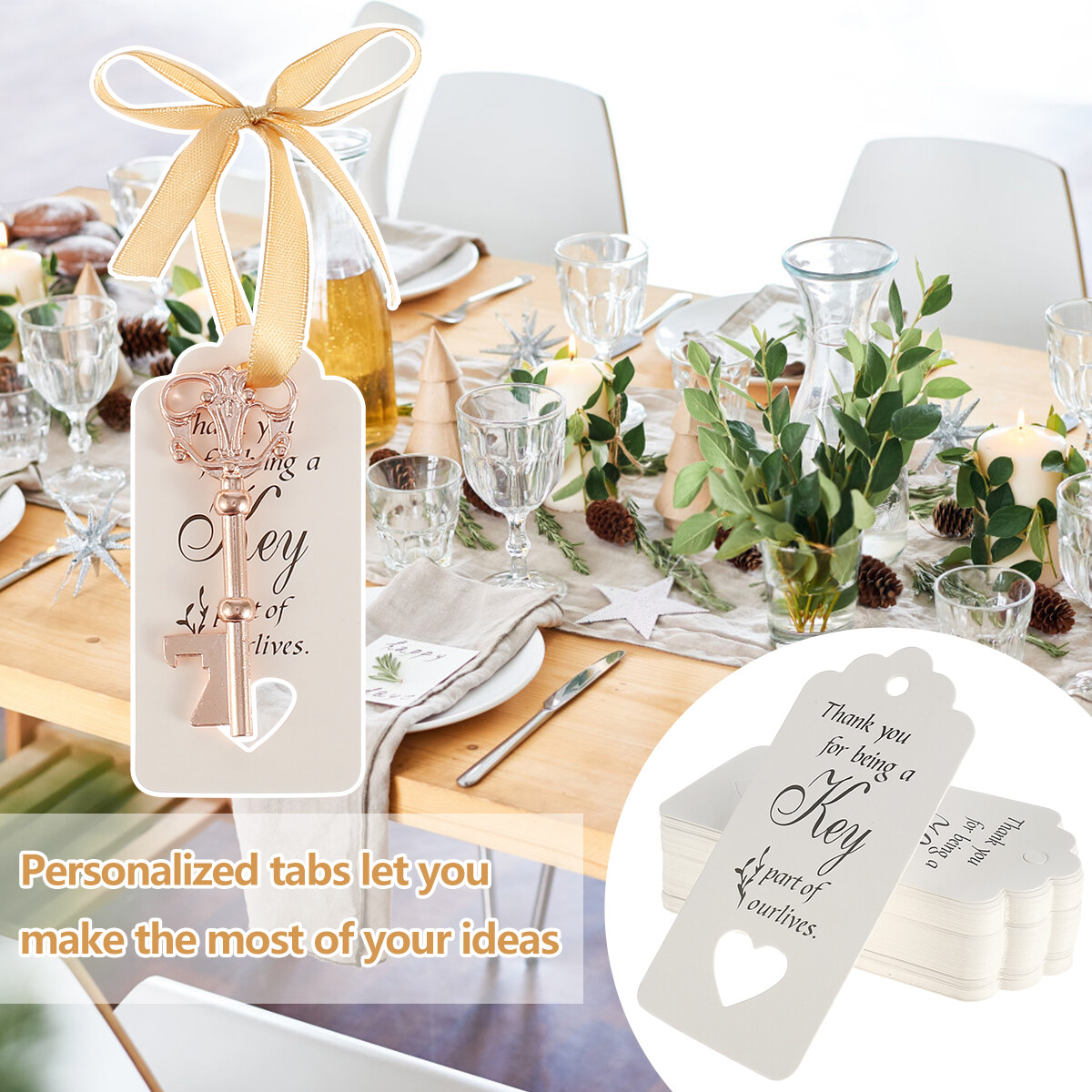 50Pcs Vintage Key Bottle Opener with Tag Cards and Ribbon Zinc Alloy Key StnDN | eBay