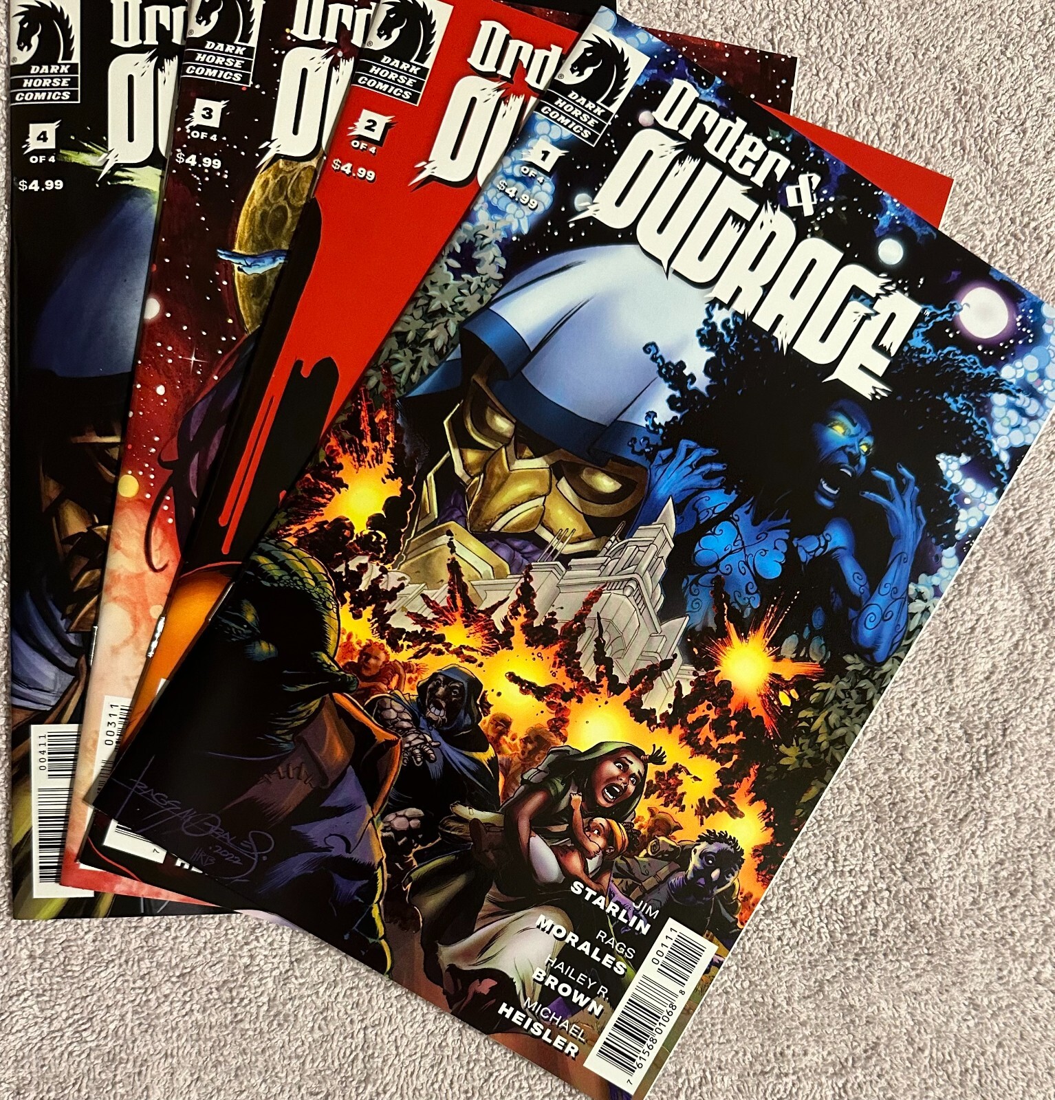 JIM STARLIN ORDER & OUTRAGE #1 2 3 4 BAGGED & BOARDED DARK HORSE COMICS ...
