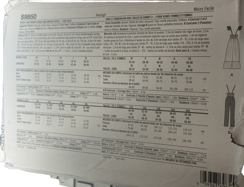 Simplicity Madalynne pattern S9850 Women's Dress & Jumpsuit size 1X ...