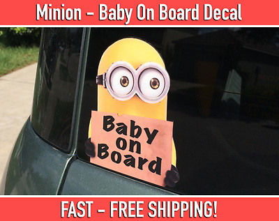 Minion Sticker Baby on Board Bumpersticker Sticker Decal Baby Minion ...