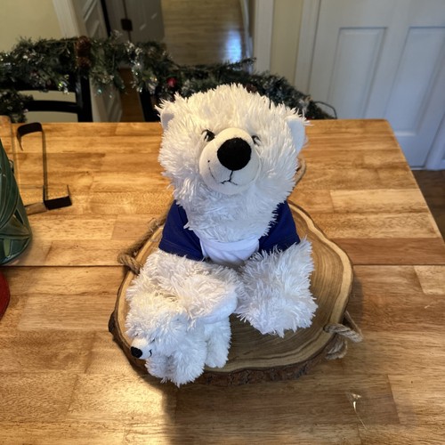 Build A Bear White Polar Bear 14" long /with 6" Mini Baby Bear Stuffed ...