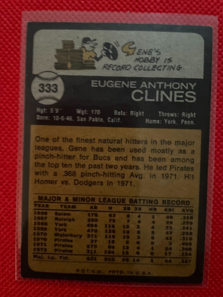 1973 TOPPS # 333 GENE CLINES B | eBay