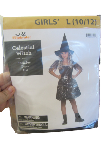 New Celebrate Celestial Witch Halloween Costume Size Girls L 10 12 ...
