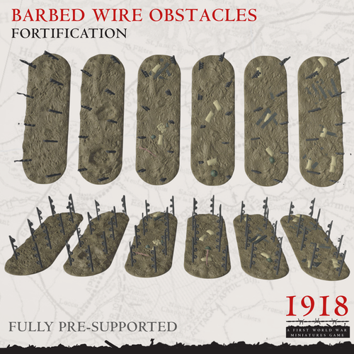 28mm WW1 Barbed Wire Obstacles 1918 - The Great War - World War Terrain ...