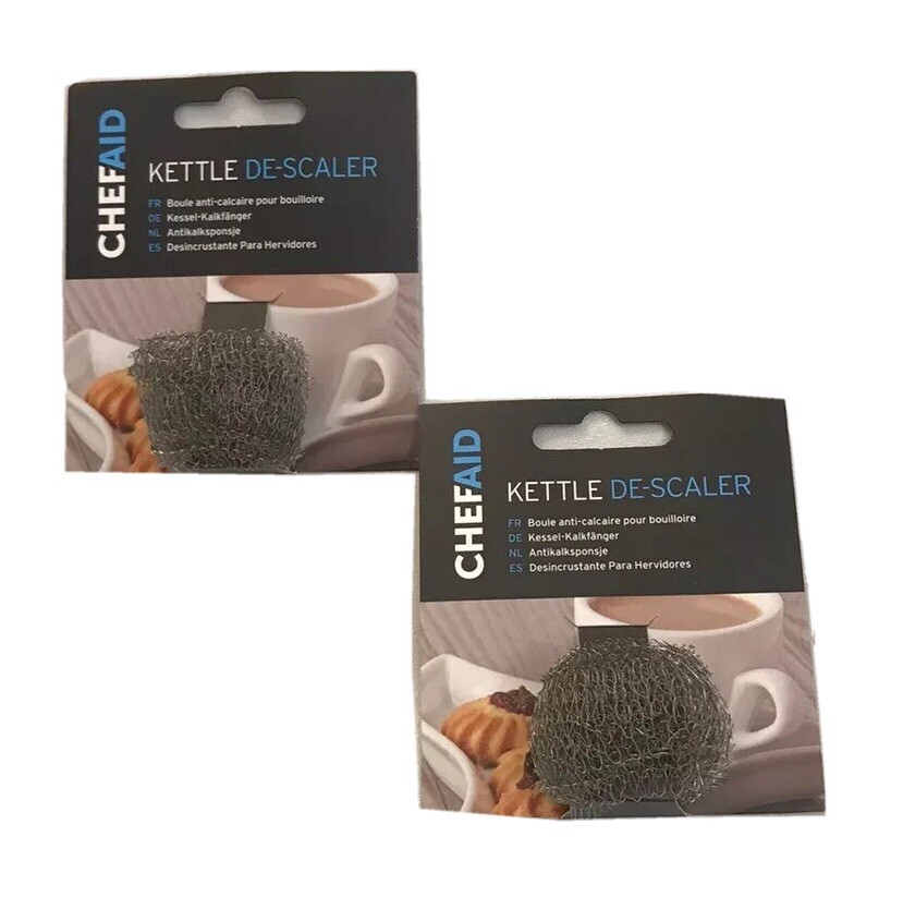 PACK OF 2 Chef-Aid Stainless-Steel Kettle Descaler Clean Metal Mesh ...