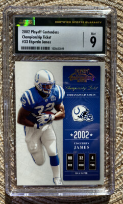 2002 Playoff Contenders Championship Ticket Edgerrin James /250 CSG 9 ...