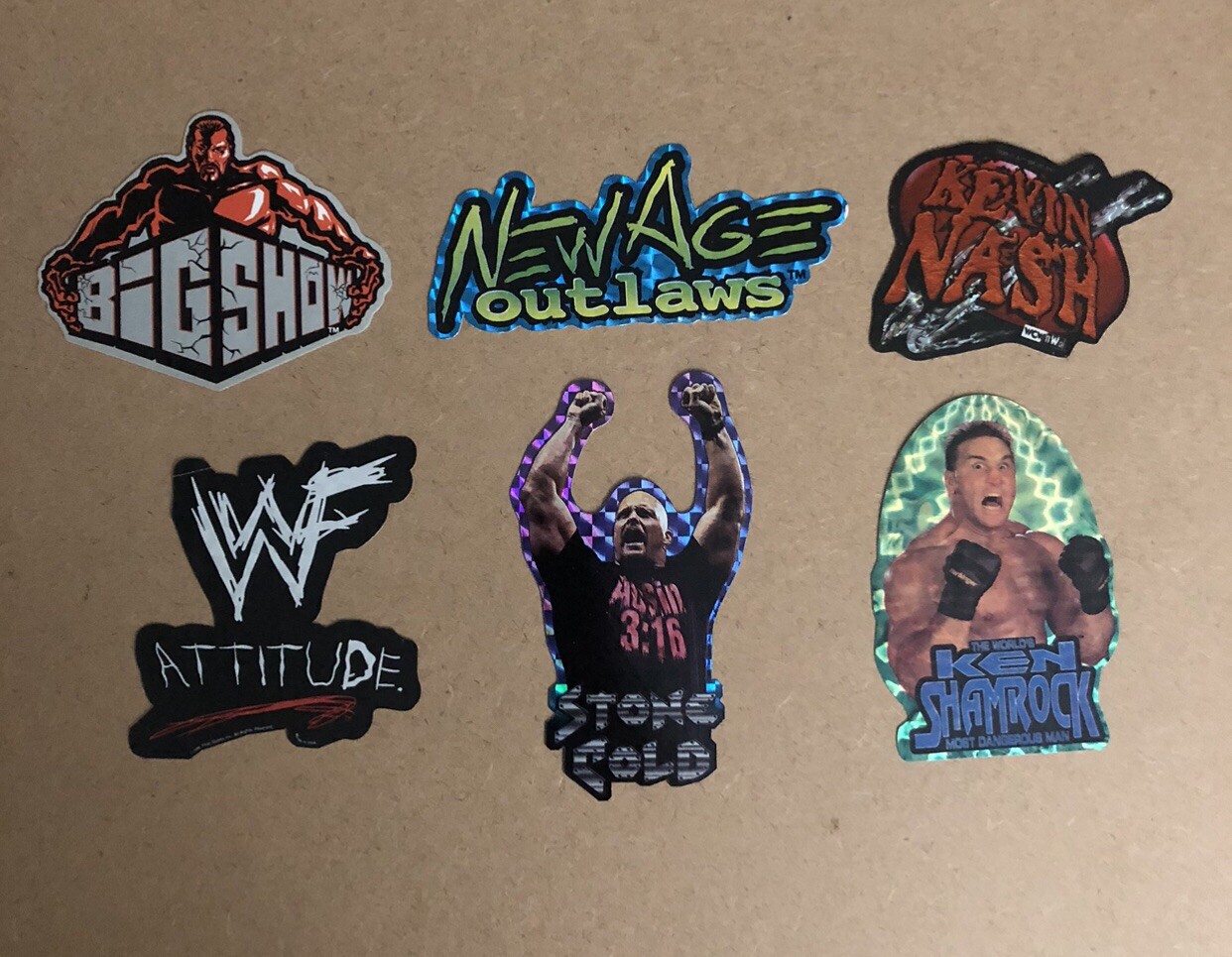 WWF Vending Machine ECW ORIGINALS Sticker Lot of 6 WWE WCW Prism Die ...