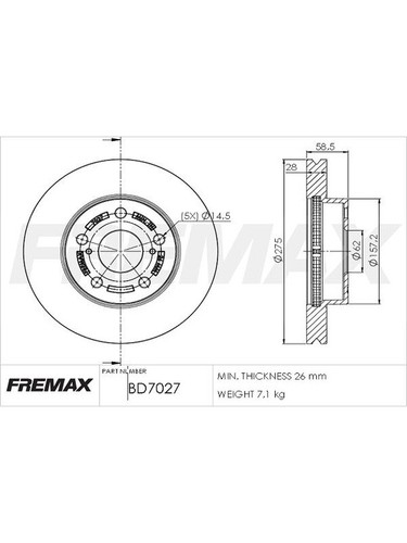Fremax Brake Disc Front Pair (BD-7027) | eBay