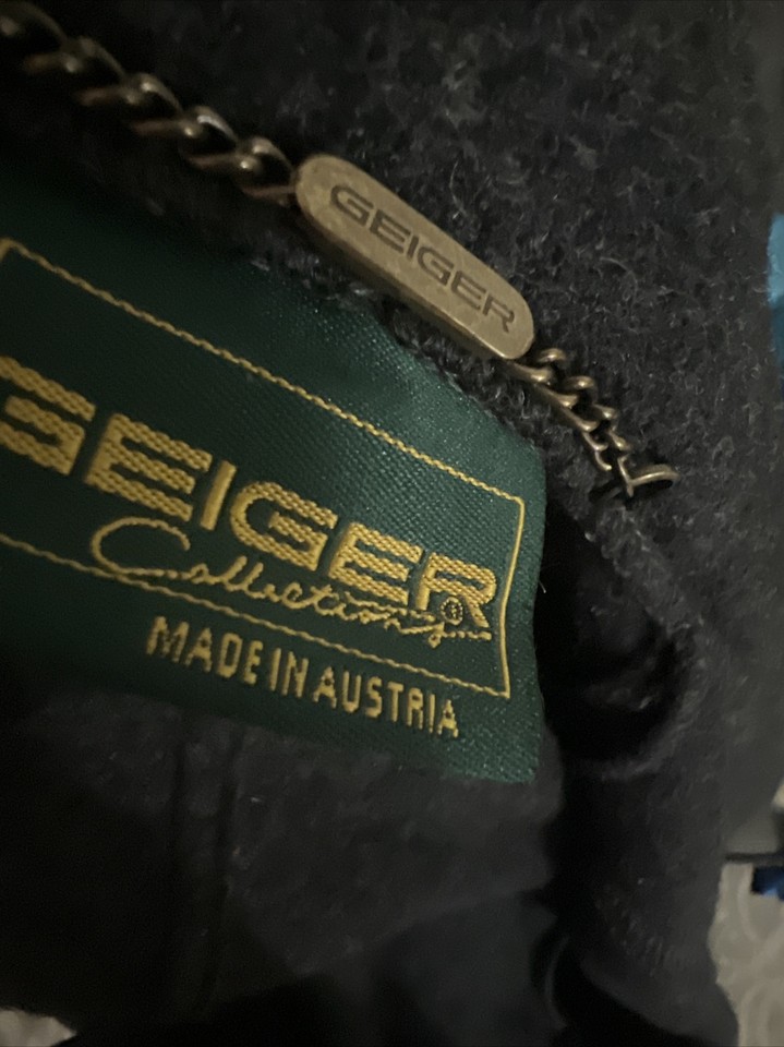 Vtg GEIGER Austria Tyrol Boiled Wool Button Blazer Jacket Coat Women ...