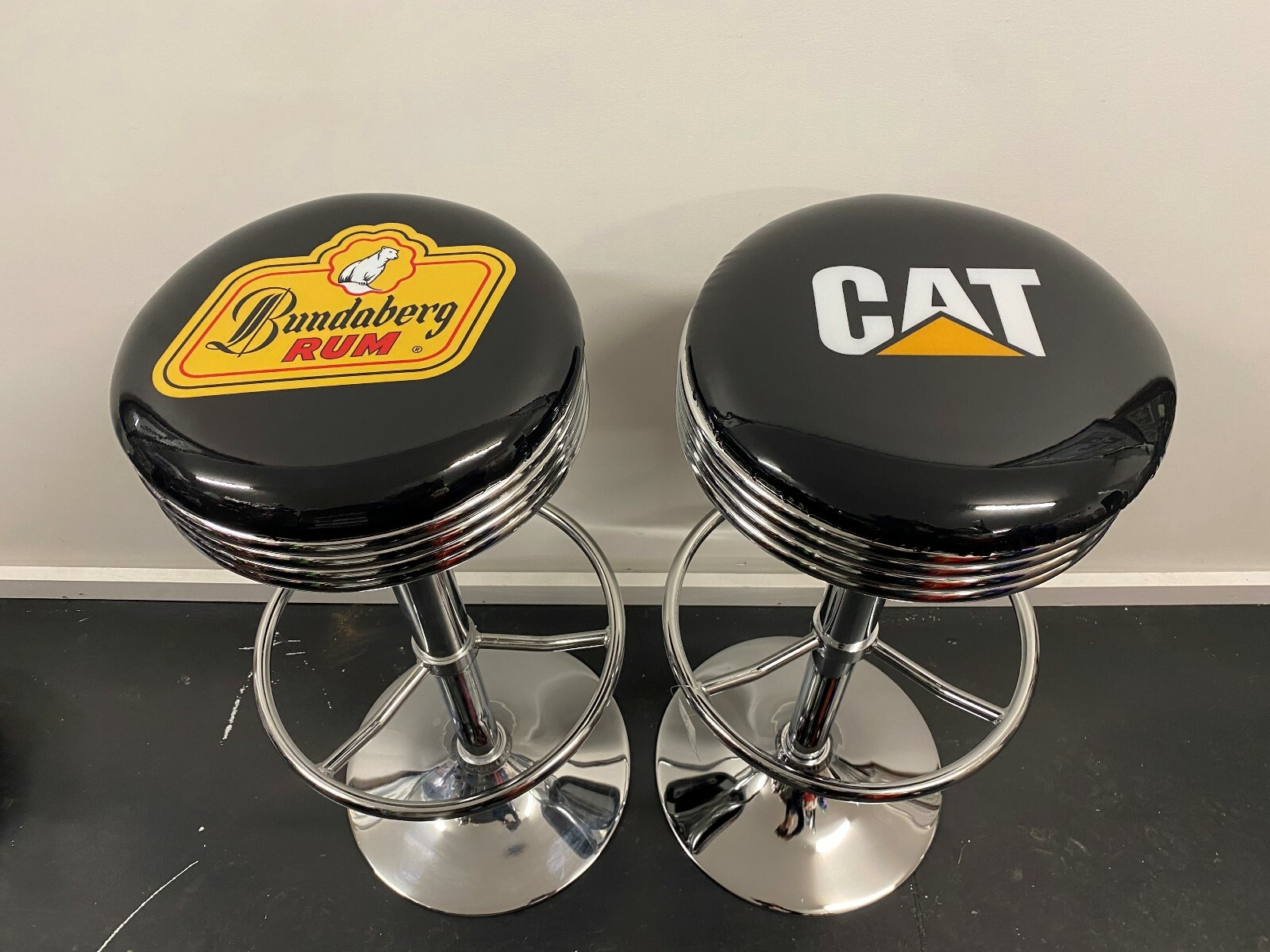 BUNDABERG RUM & CATERPILLAR CAT PREMIUM BAR STOOLS ADJUSTABLE HEIGHT | eBay