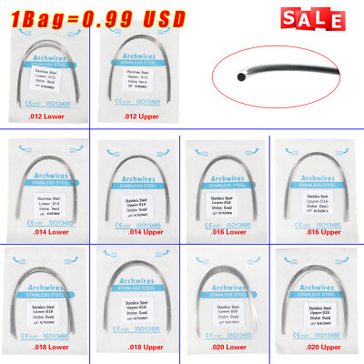 Dental Orthodontic Arch Wire Stainless Steel Round Use For Bracket ...