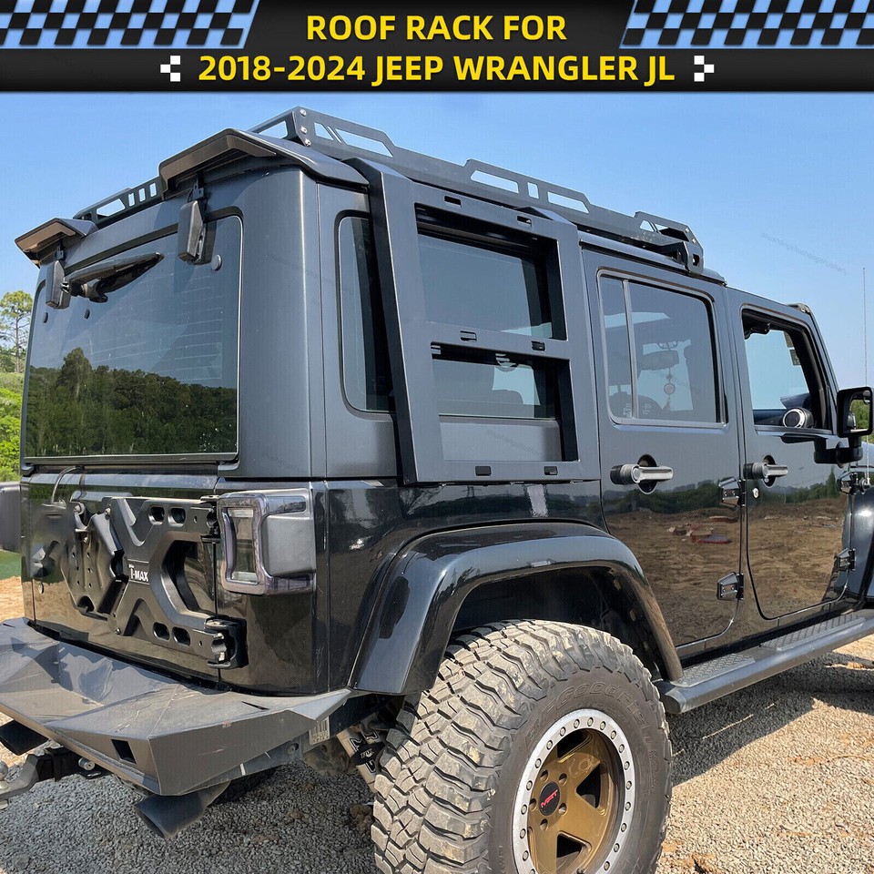 Roof Rack Cargo Basket Steel With 2 Side Ladders For 2018-2024 Jeep ...
