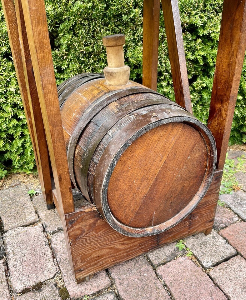 Antique WINE LIQUOR CASK BARREL With STAND | eBay