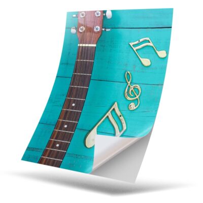 1 x Vinyl Sticker A4 - Acoustic Guitar Music Band Notes #15843 | eBay UK