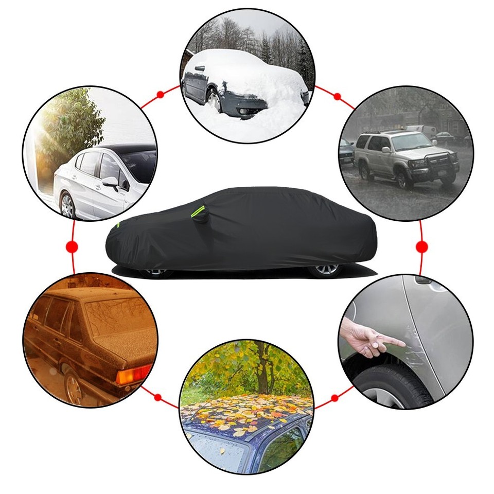 Universal Heavy Duty Waterproof Car Cover Rain Snow UV Full Protection ...