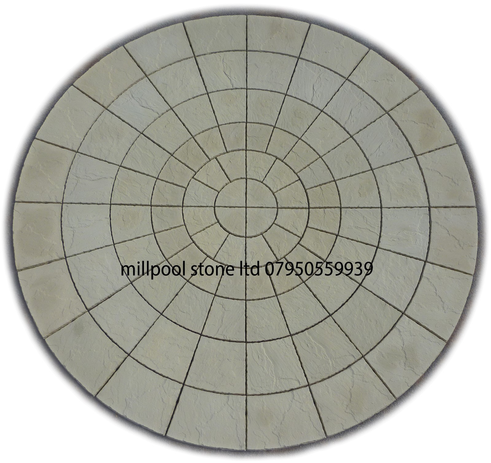 4.36M ROTUNDA CIRCLE BUFF YORK STONE STYLE PATIO PAVING SLABS [DEL ...