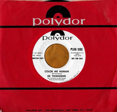 NORTHERN SOUL - ED TOWNSEND - COLOR ME HUMAN b/w NO - SPRING 45 - WLP ...