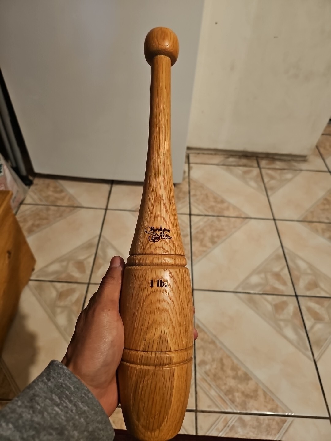 1 Large Solid Oak Wood Exercise Juggling Indian Revolution Clubs 1 Ib ...