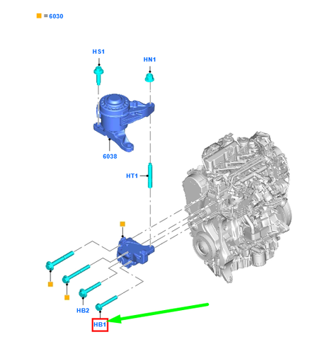 FORD MONDEO MK5 Engine Support Bolt 3M5Q-6048-BA 1470162 NEW GENUINE | eBay