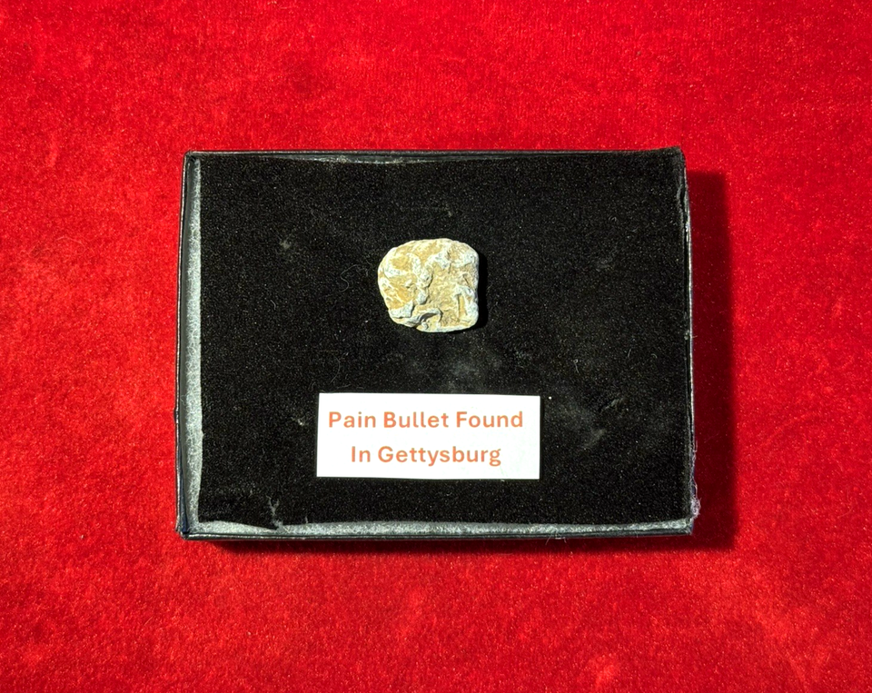 ORIG CIVIL WAR PAIN BULLET W / VISIBLE TEETH MARKS / FOUND GETTYSBURG ...