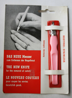 VINTAGE 70'S CUTICLE NAIL PUSHER STAINLESS STEEL SOLINGEN GERMANY NEW ...