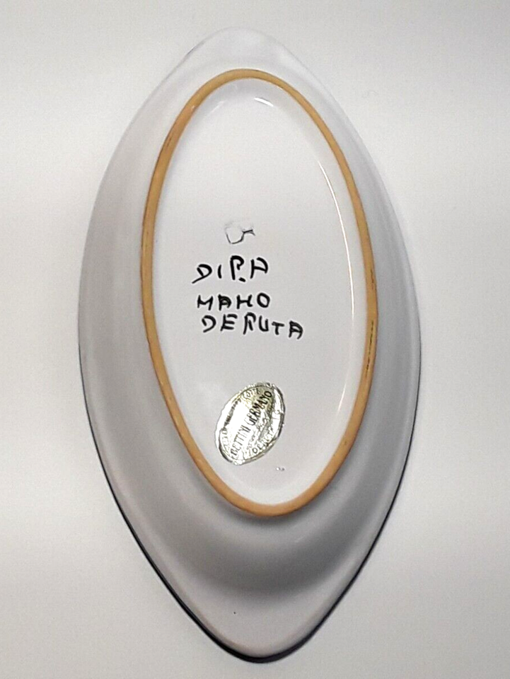 Vintage Bettini Germano Deruta Olive Dish - Hand Painted Bird-Italy | eBay