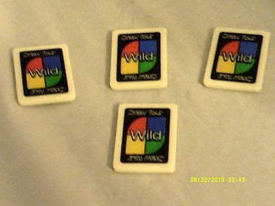 Uno Rummy-Up Game Tile Art Craft Replacement 4 "WILD" Tiles | eBay