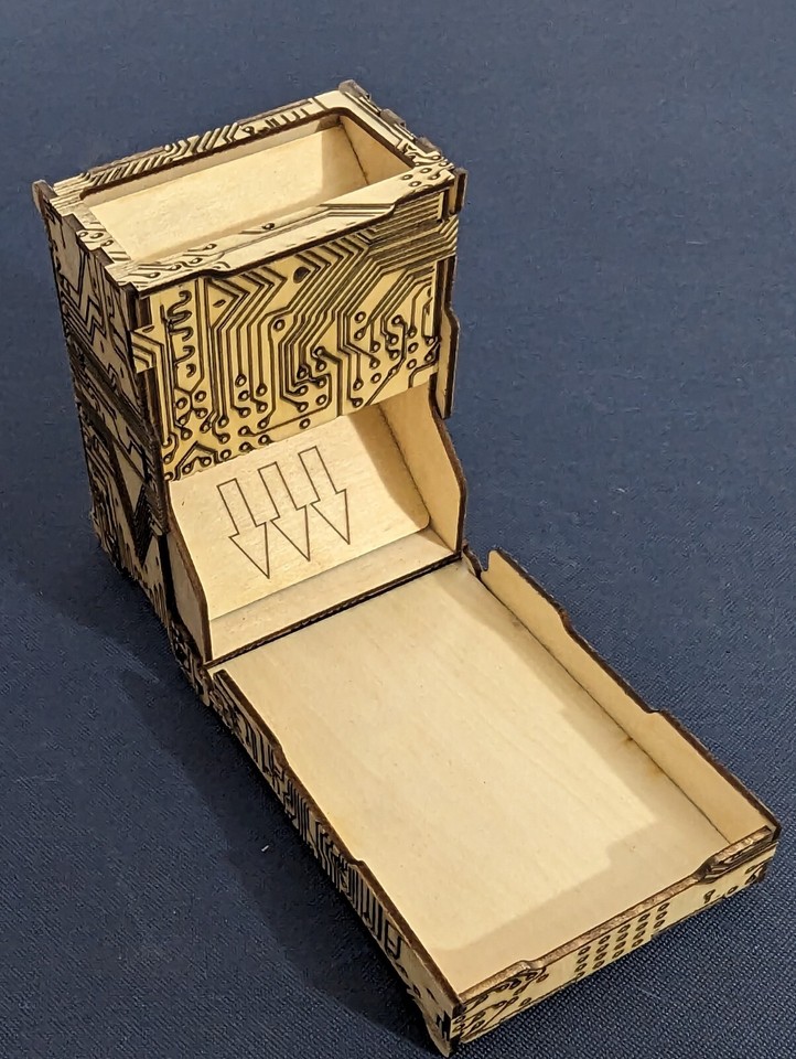 Computer circuit RPG DND Wood Dice Tower Rolling Tray Tabletop Gaming ...