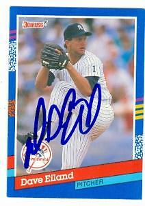 Dave Eiland autographed baseball card (New York Yankees) 1991 Donruss ...