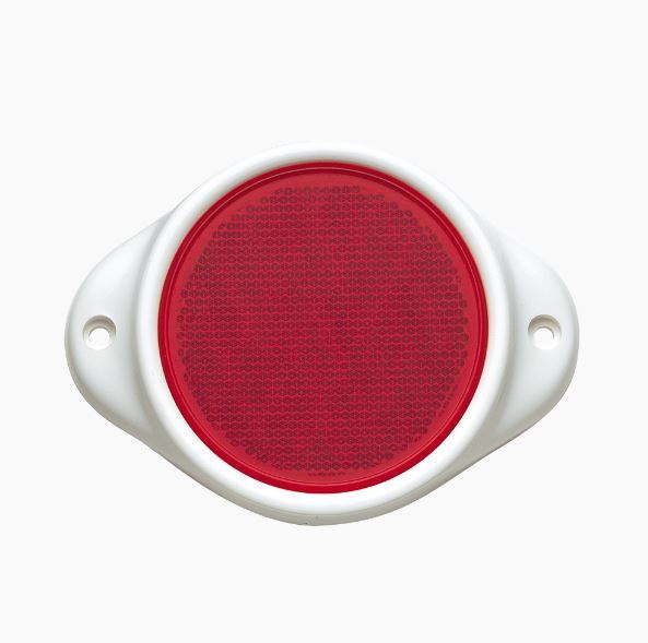 Narva Red Retro Reflector 80mm dia. in Plastic Holder Dual Fixing Hole ...