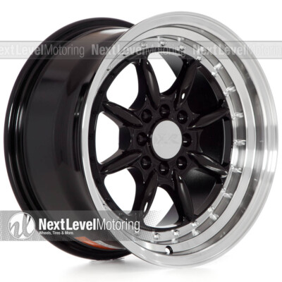 XXR 002.5 16X8 4X100 4X114.3 +20 GLOSS BLACK WHEELS FITS ACURA INTEGRA ...