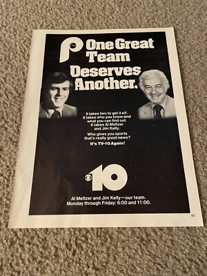Vintage 1979 WCAU 10 TV Print Ad AL MELTZER JIM KELLY PHILADELPHIA ...