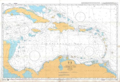 4402 North Atlantic Ocean Caribbean Sea Chart Map Maritime Marine Wall ...