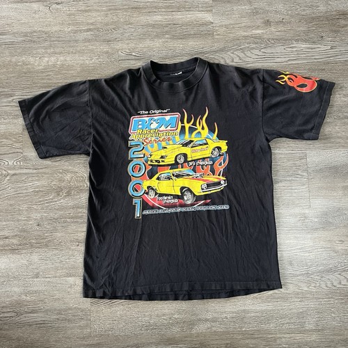 Vintage 90s Drag Racing T Shirt Mens XL Cars Formula One Single Stitch ...