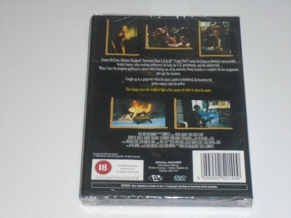 BLOOD SWEAT & TEARS DVD New & Sealed Michael Dudikoff (American Ninja ...