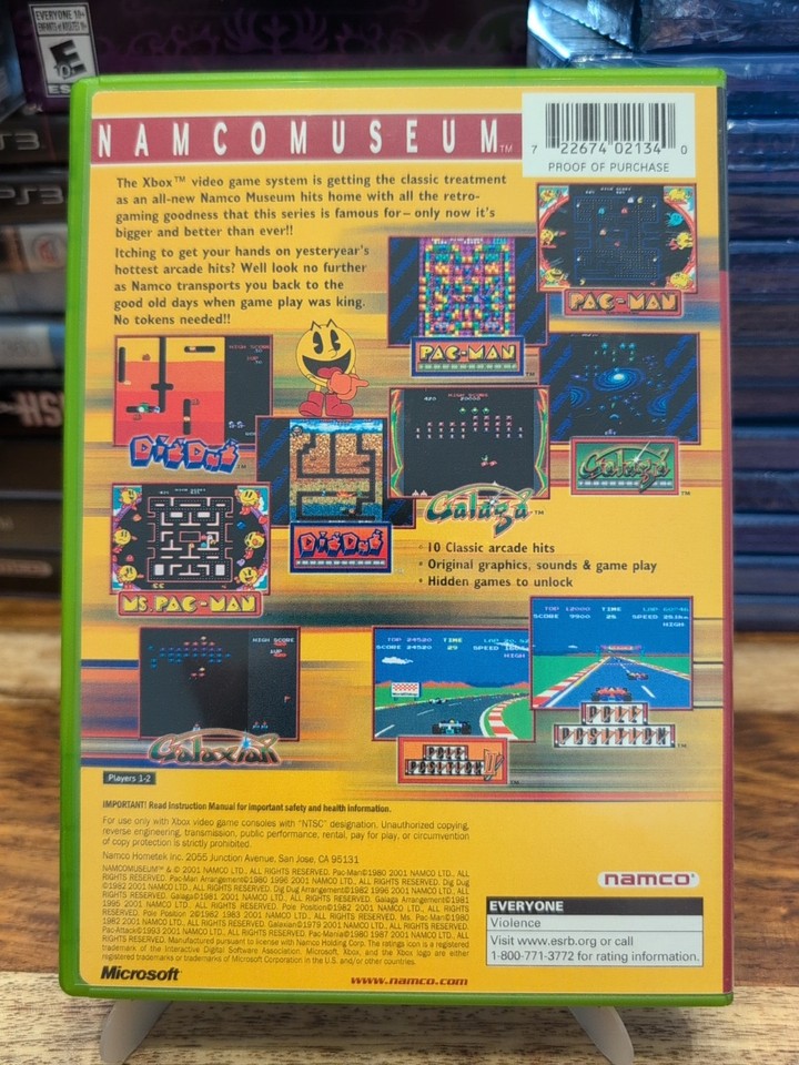 Namco Museum Pac-Man, Galaga, DigDug, & More Xbox Complete- Tested and ...